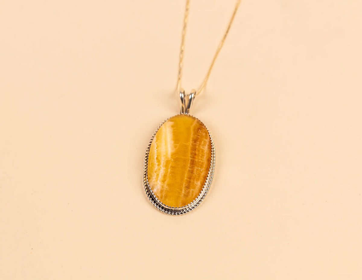Honeycomb Calcite SS Necklace – Everything Utah